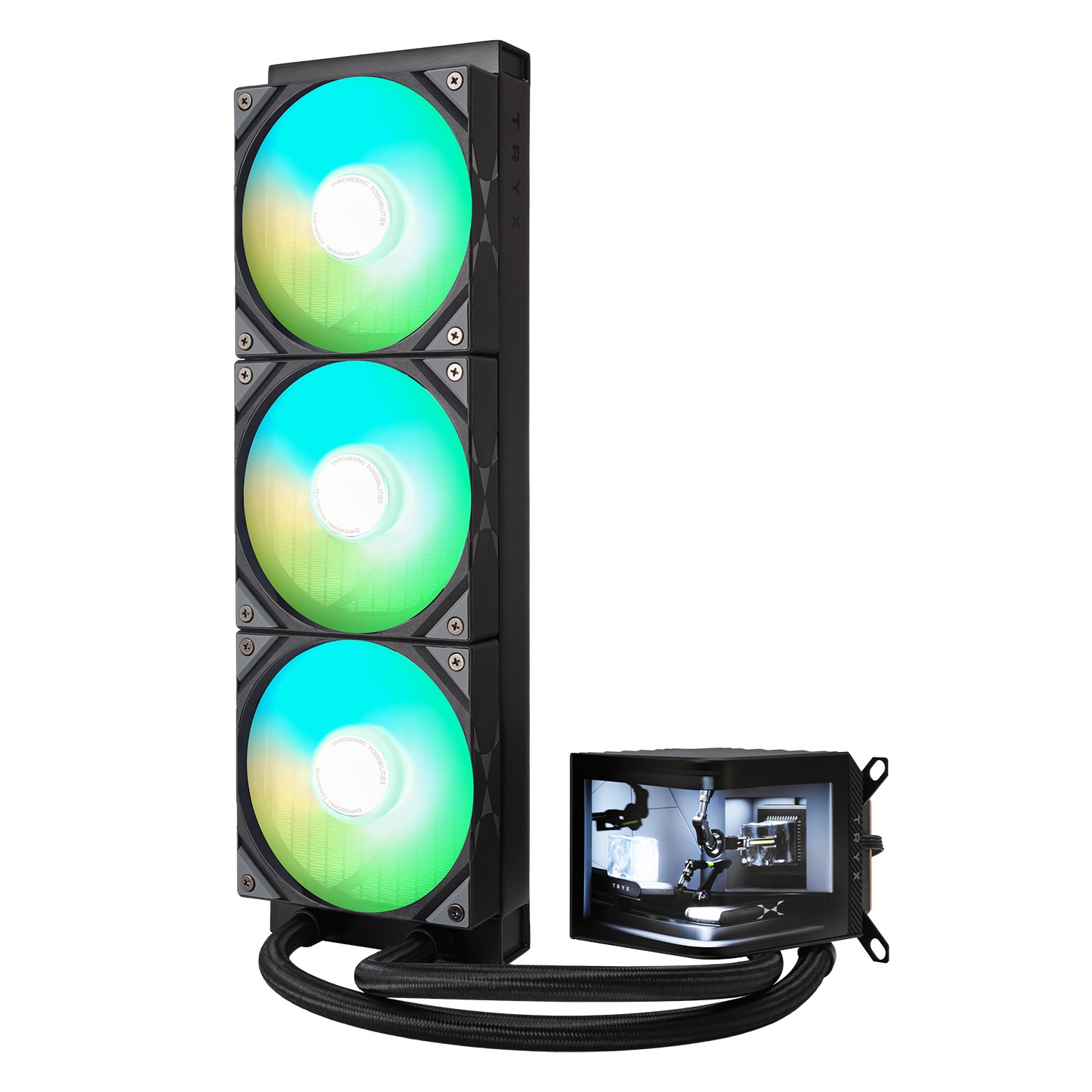 TRYX PANORAMA ARGB 360mm AiO Liquid CPU Cooler in Black - L-P360A-AS3M ...