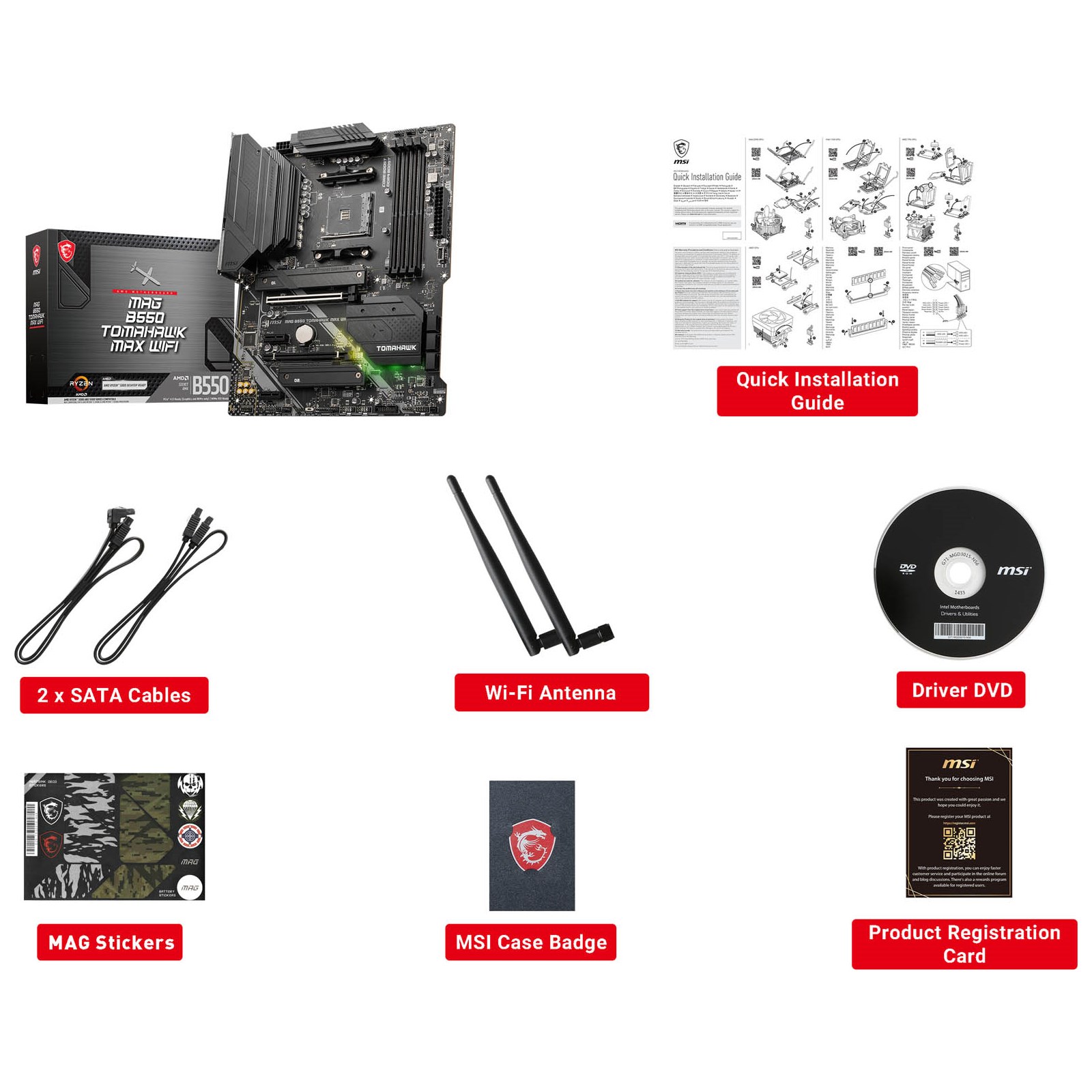 MSI MAG B550 TOMAHAWK MAX WIFI AMD Socket AM4 Motherboard - MAG B550 ...
