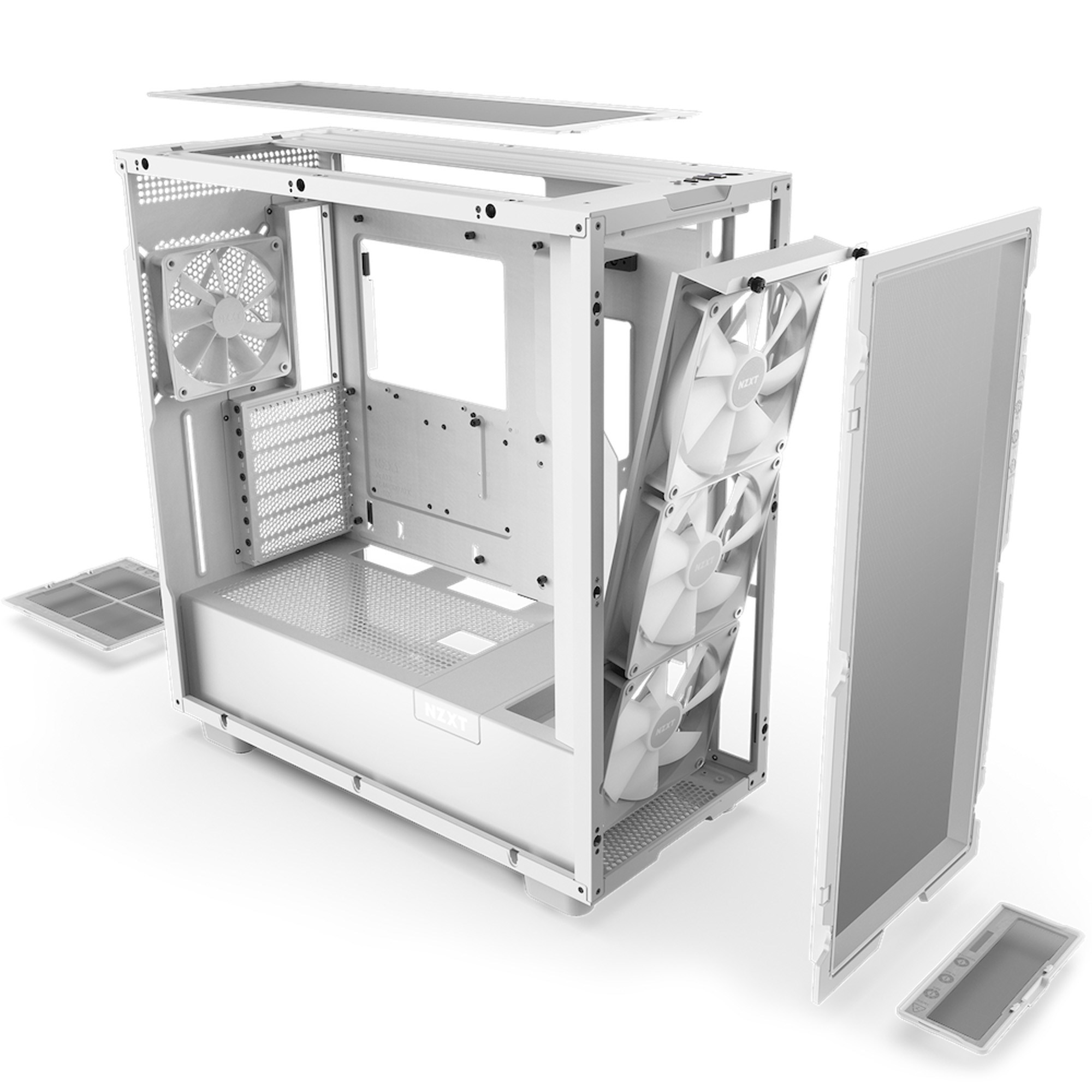 NZXT H7 Flow RGB (2023) Mid Tower Case - White - CM-H71FW-R1 | CCL