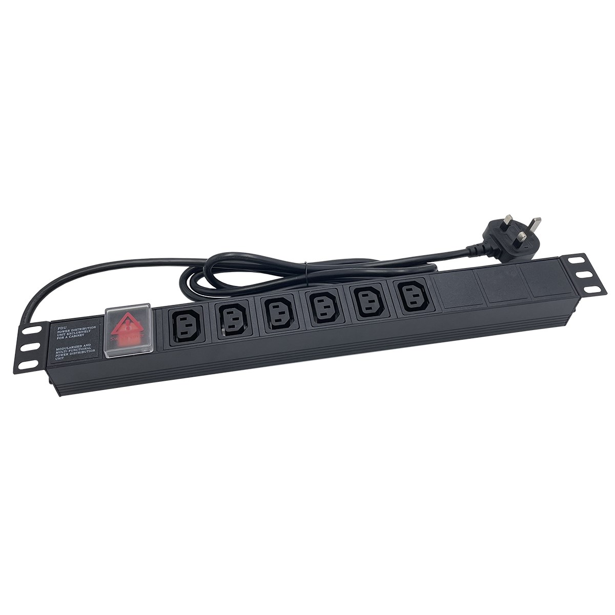 Powercool 1U 6-Way PDU, Horizontal Type, IEC C13 Sockets - PDU6WAYC13 | CCL