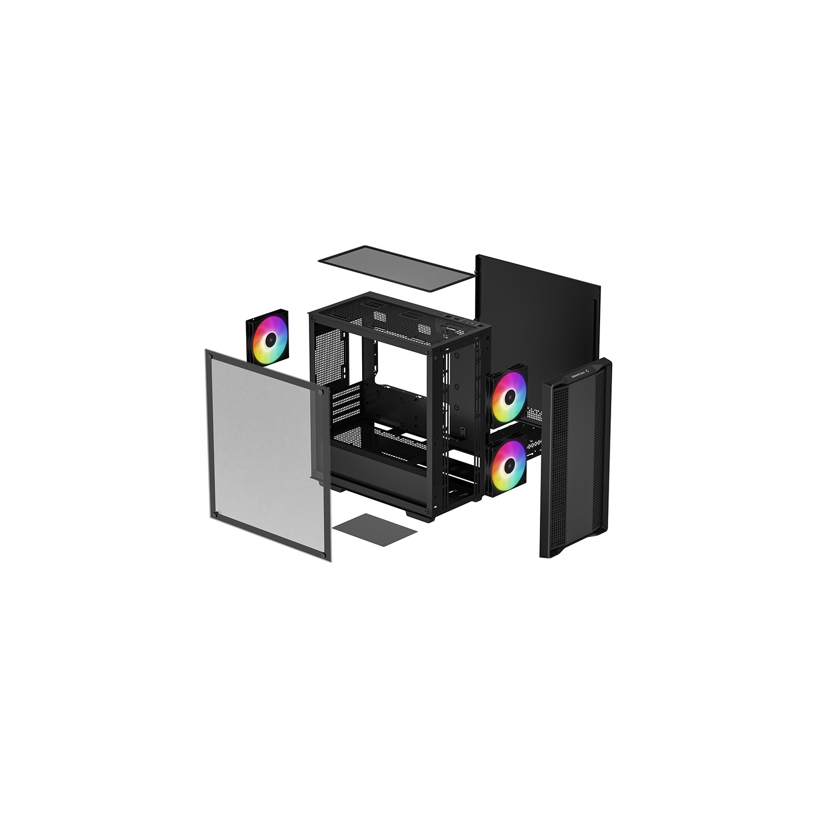 DeepCool CC360 ARGB Mid Tower Gaming Case - Black - R-CC360-BKAPM3-G-1 ...