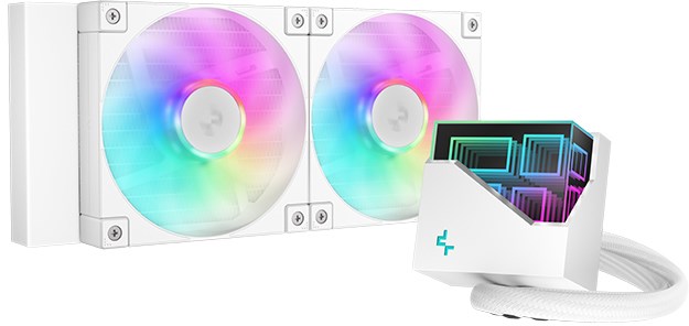 DeepCool LT240 WH ARGB 240mm Liquid CPU Cooler in White - R-LT240 ...