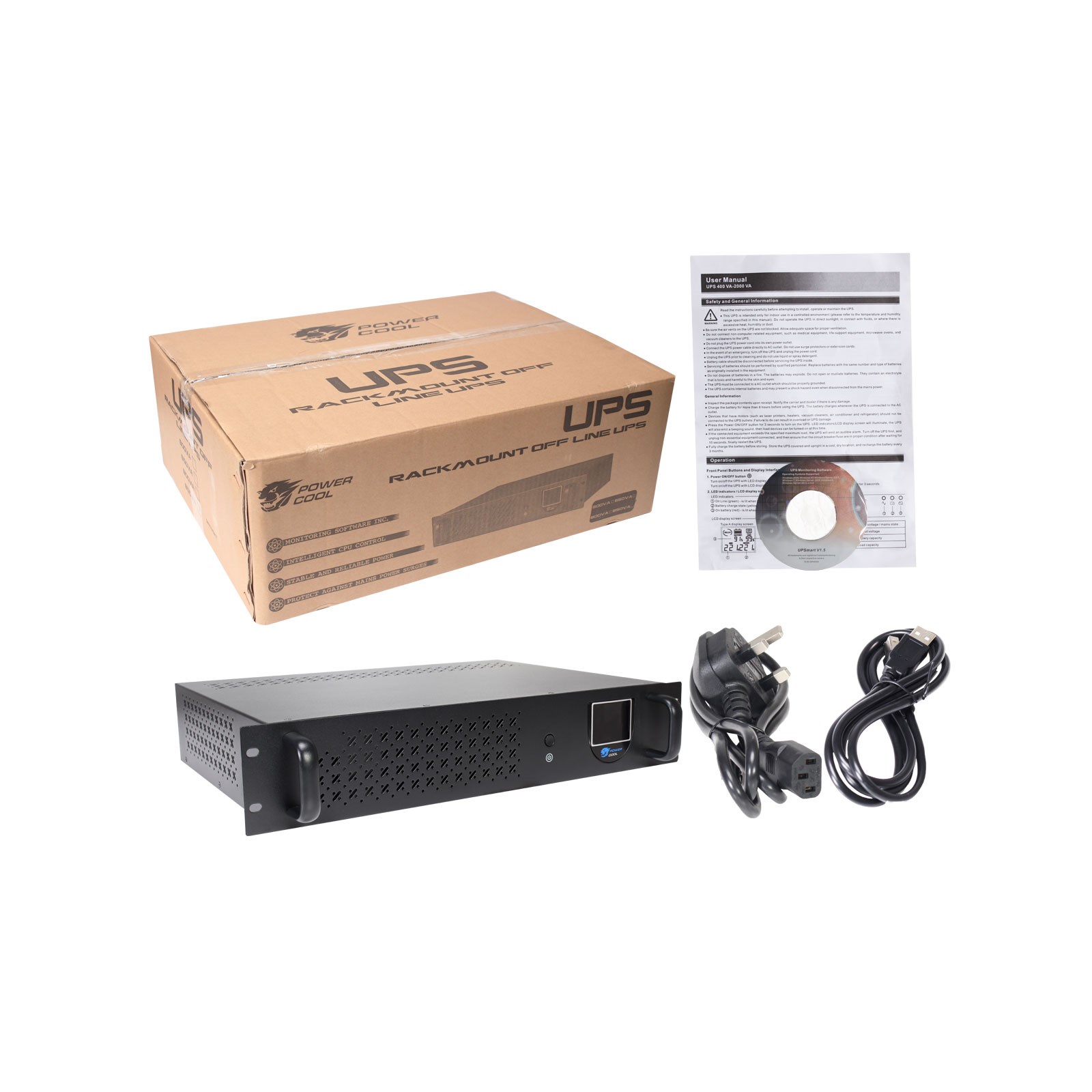 Powercool Rack-Mount Off-Line 850VA UPS with LCD & USB Monitoring ...