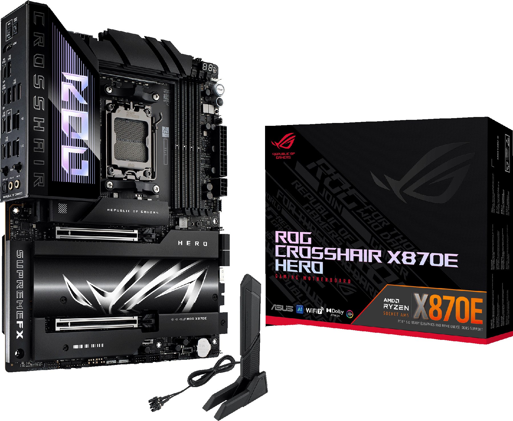 ASUS ROG Crosshair X870E Hero AMD Socket AM5 Motherboard - 90MB1IE0 ...