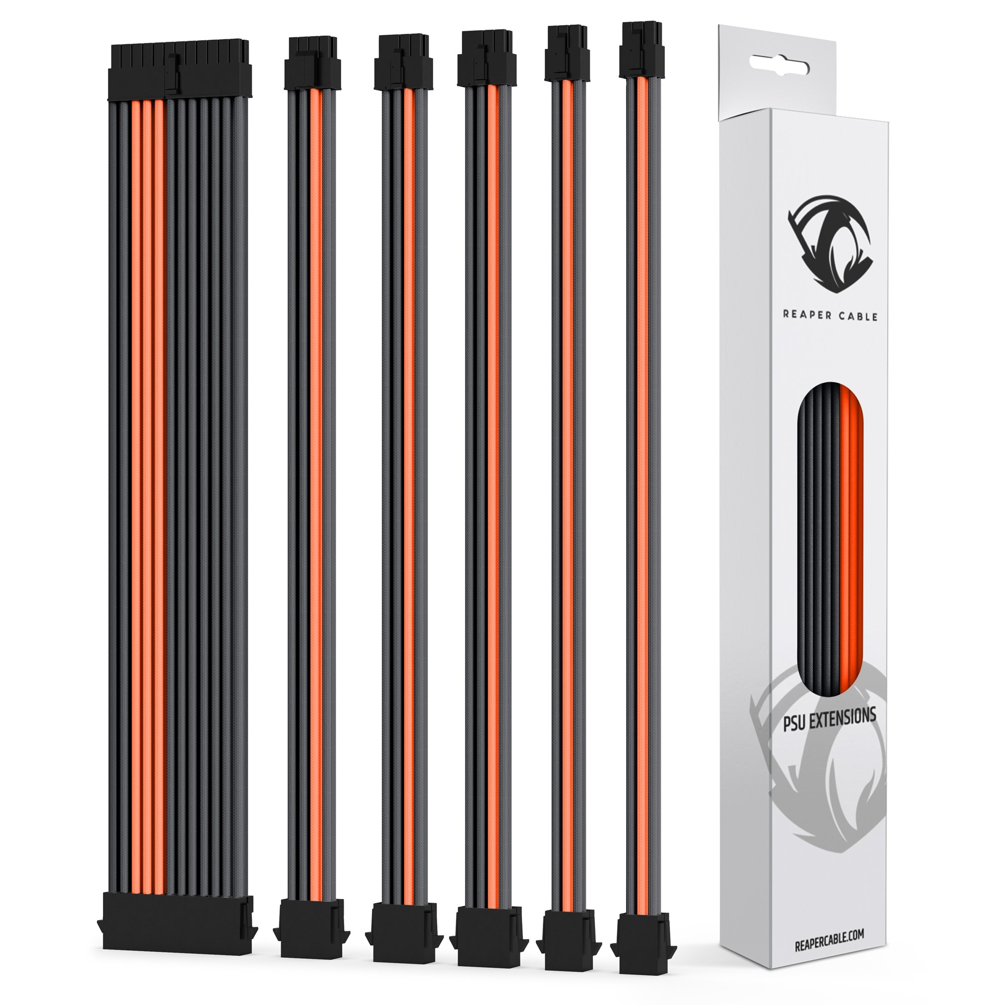 Reaper Cable Classics PSU Extension Kit in Carbon and Orange - SCBOR | CCL