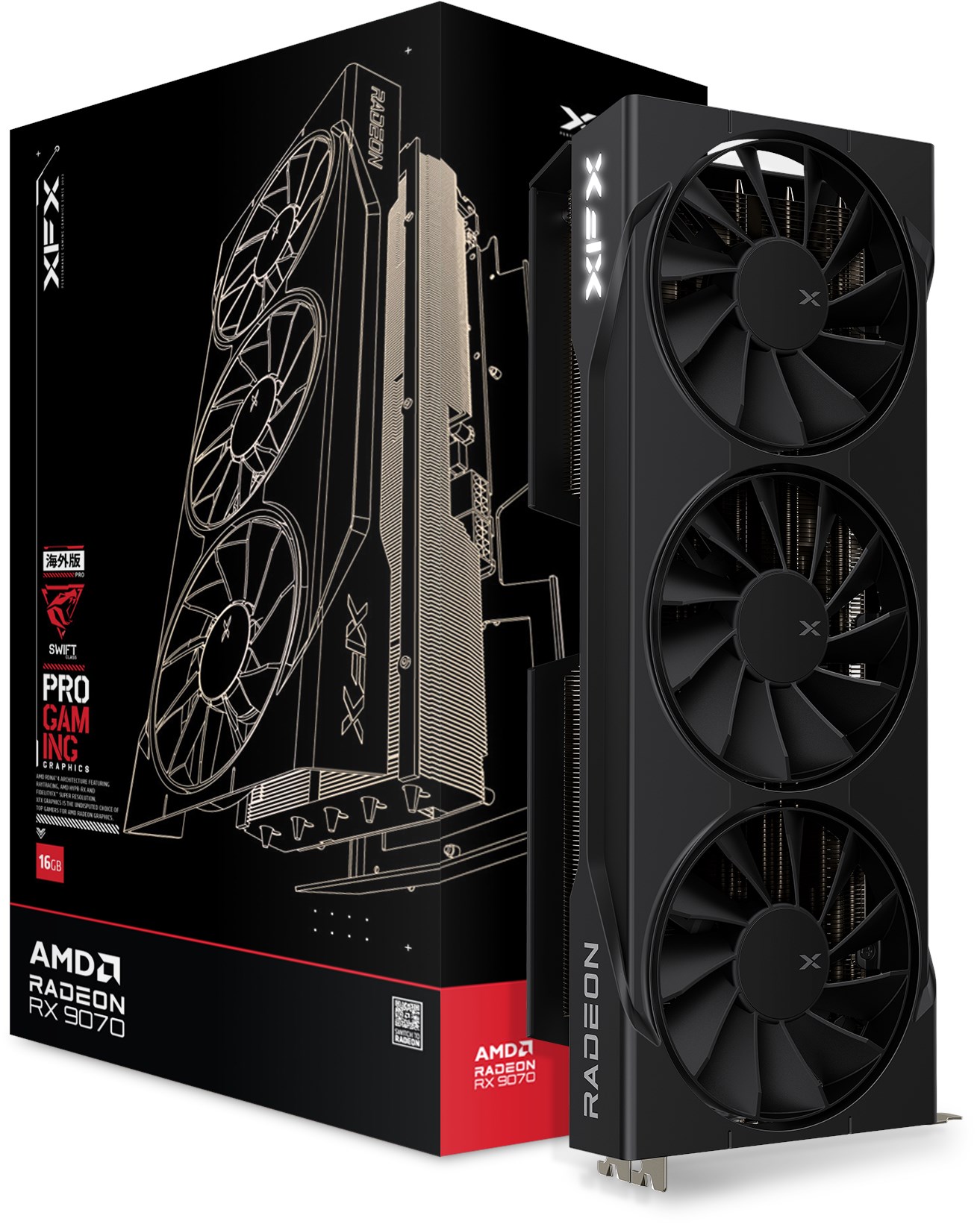 XFX Radeon RX 9070 Swift OC 16GB GPU - RX-97SWFB3B9 | CCL