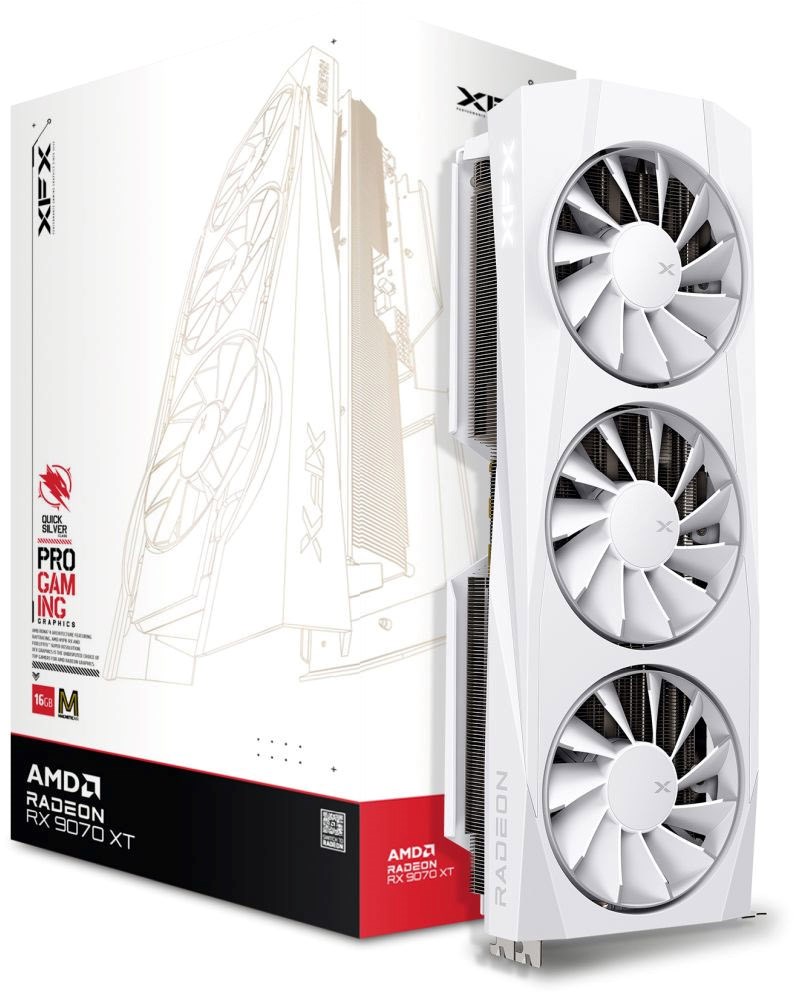 XFX Radeon RX 9070 XT Quicksilver White Magnetic Air 16GB GPU - RX ...
