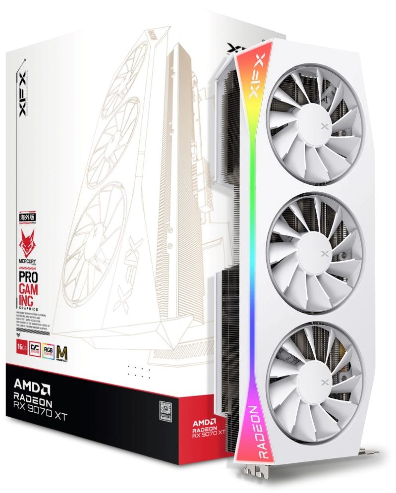 XFX Radeon RX 9070 XT Mercury White Magnetic Air 16GB OC GPU - RX ...