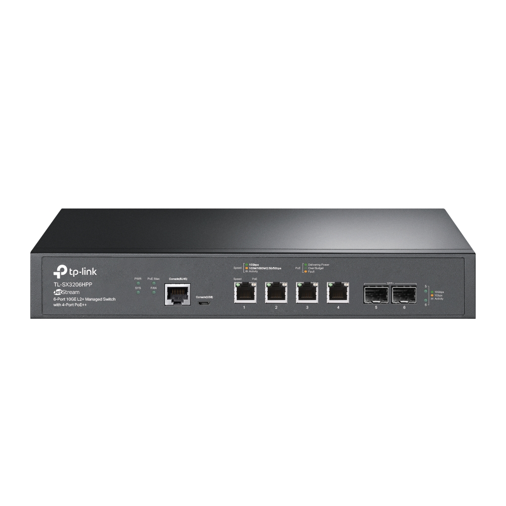 TP-Link TL-SX3206HPP JetStream 4-Port 10GbE PoE++ Desktop Switch - TL ...