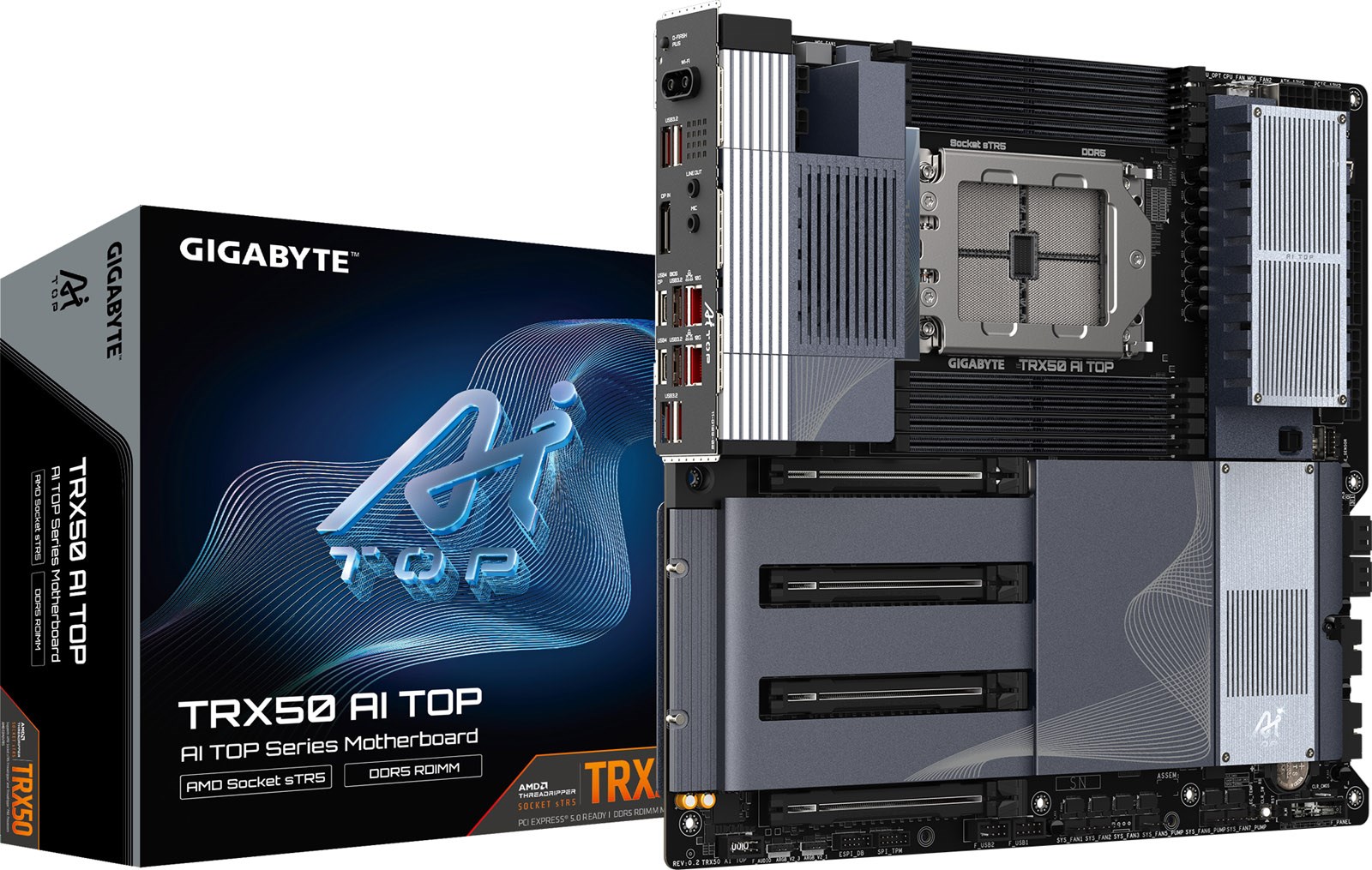 Gigabyte TRX50 AI TOP AMD Socket sTR5 Motherboard - TRX50 AI TOP-2B | CCL