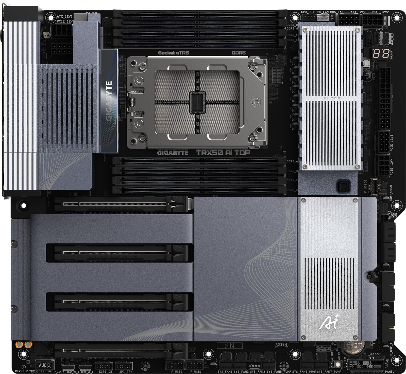 Gigabyte TRX50 AI TOP AMD Socket sTR5 Motherboard - TRX50 AI TOP-2B | CCL