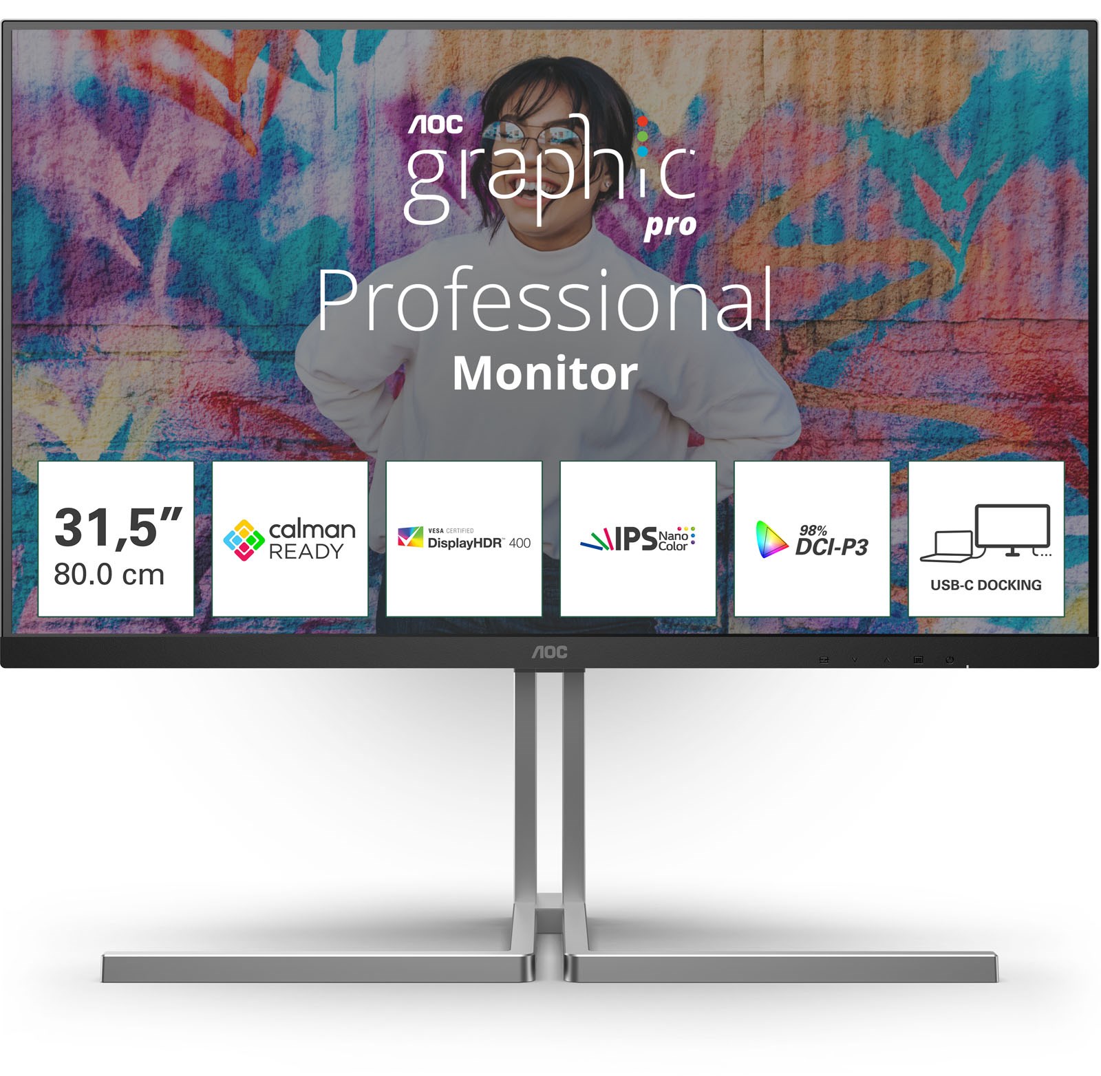 AOC Graphic Pro U32U3CV 32" 4K Ultra HD IPS Monitor - U32U3CV | CCL