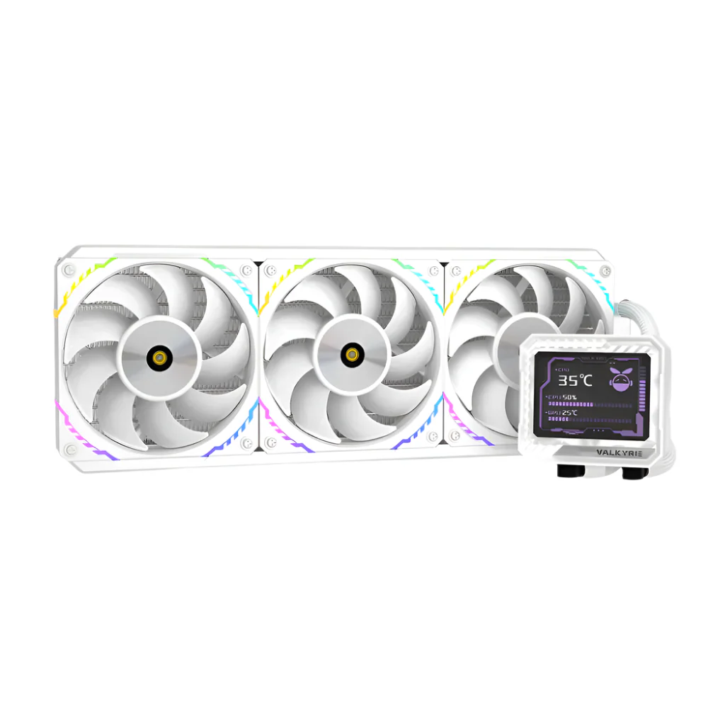Valkyrie V360 LCD 360mm AiO Liquid CPU Cooler in White - VK-AIOV360W | CCL