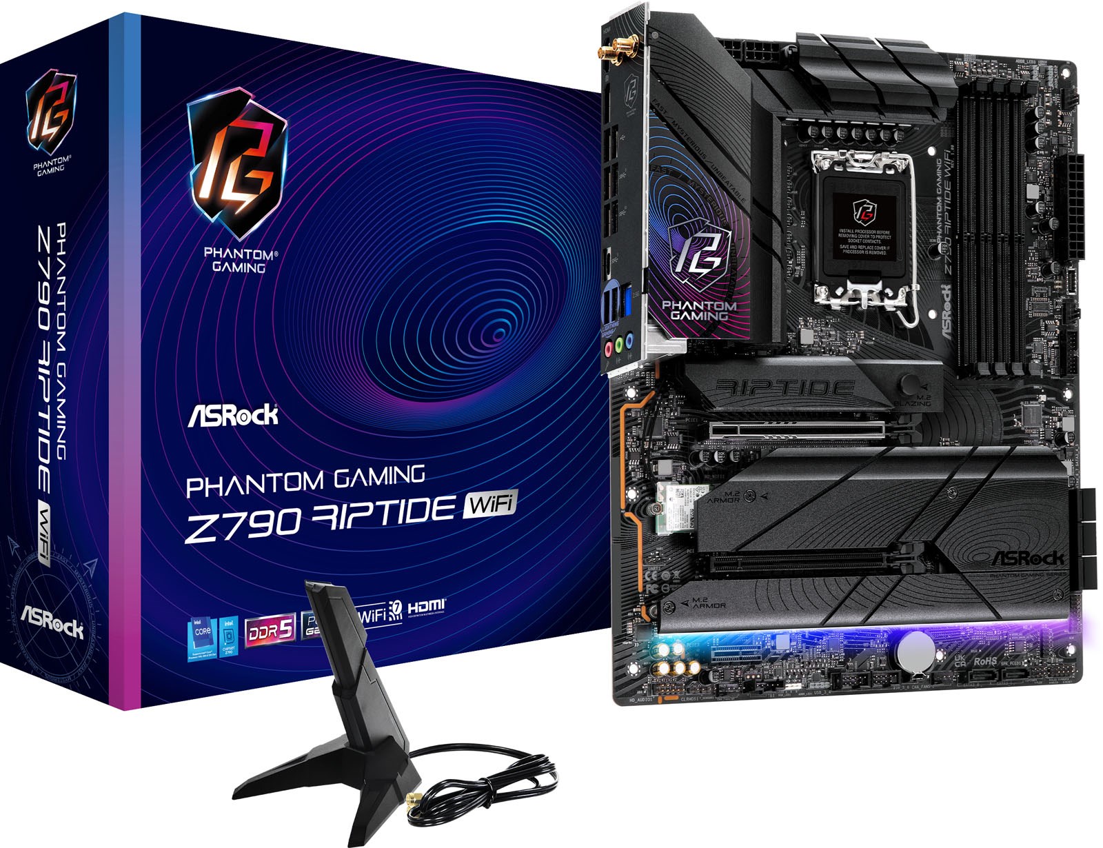 ASRock Z790 Riptide WiFi Intel Socket 1700 Motherboard - 90-MXBMD0 ...