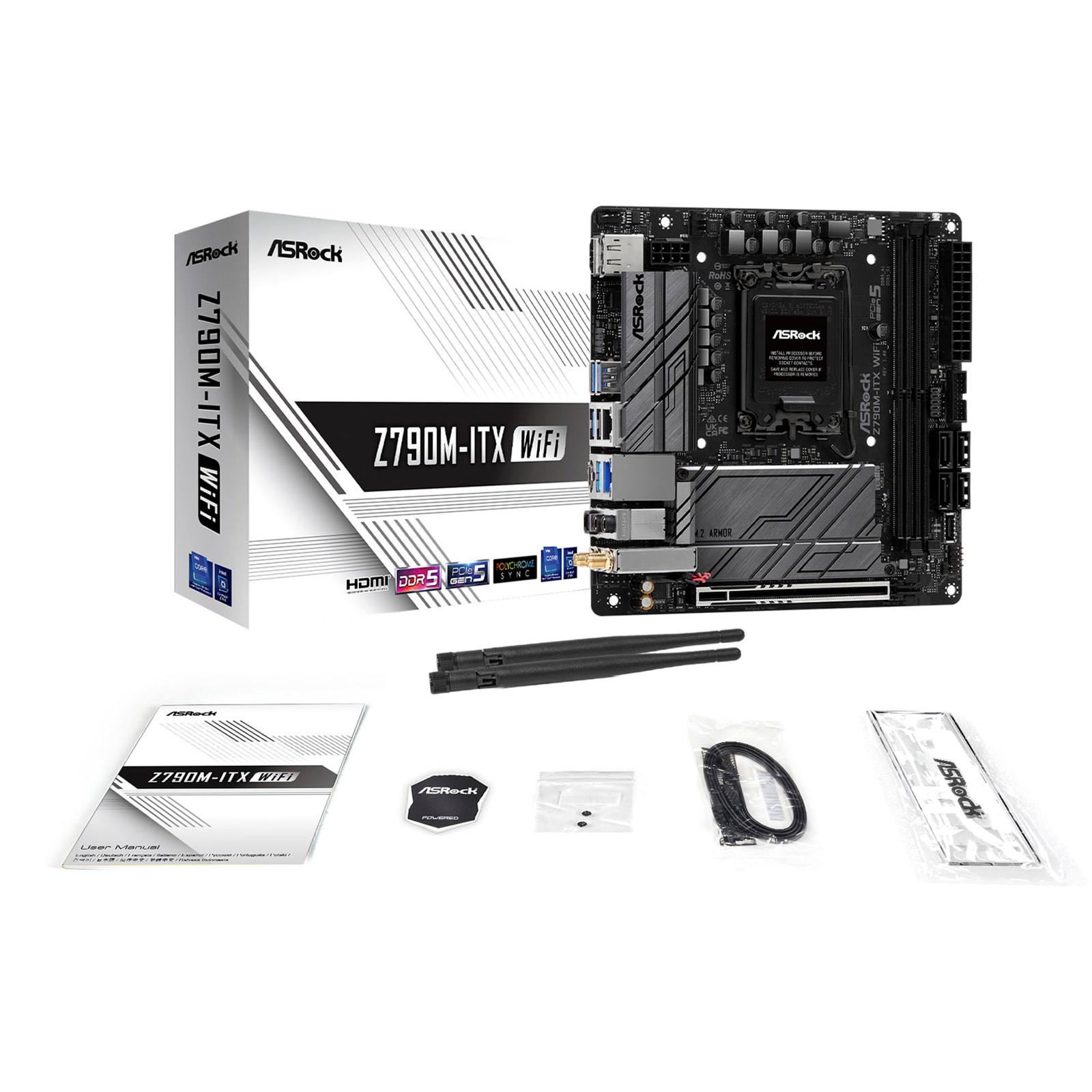 ASRock Z790M-ITX WiFi Intel Socket 1700 Motherboard - 90-MXBKE0-A0UAYZ ...