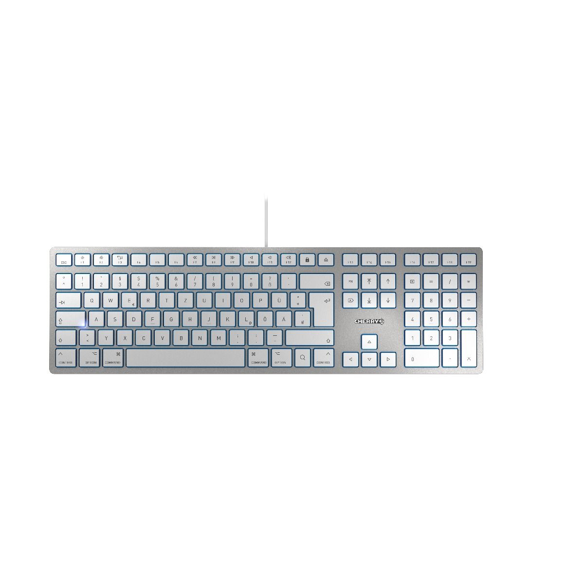Cherry KC 6000 Slim USB Keyboard (Silver/White) for Mac - JK-1610GB-1 | CCL