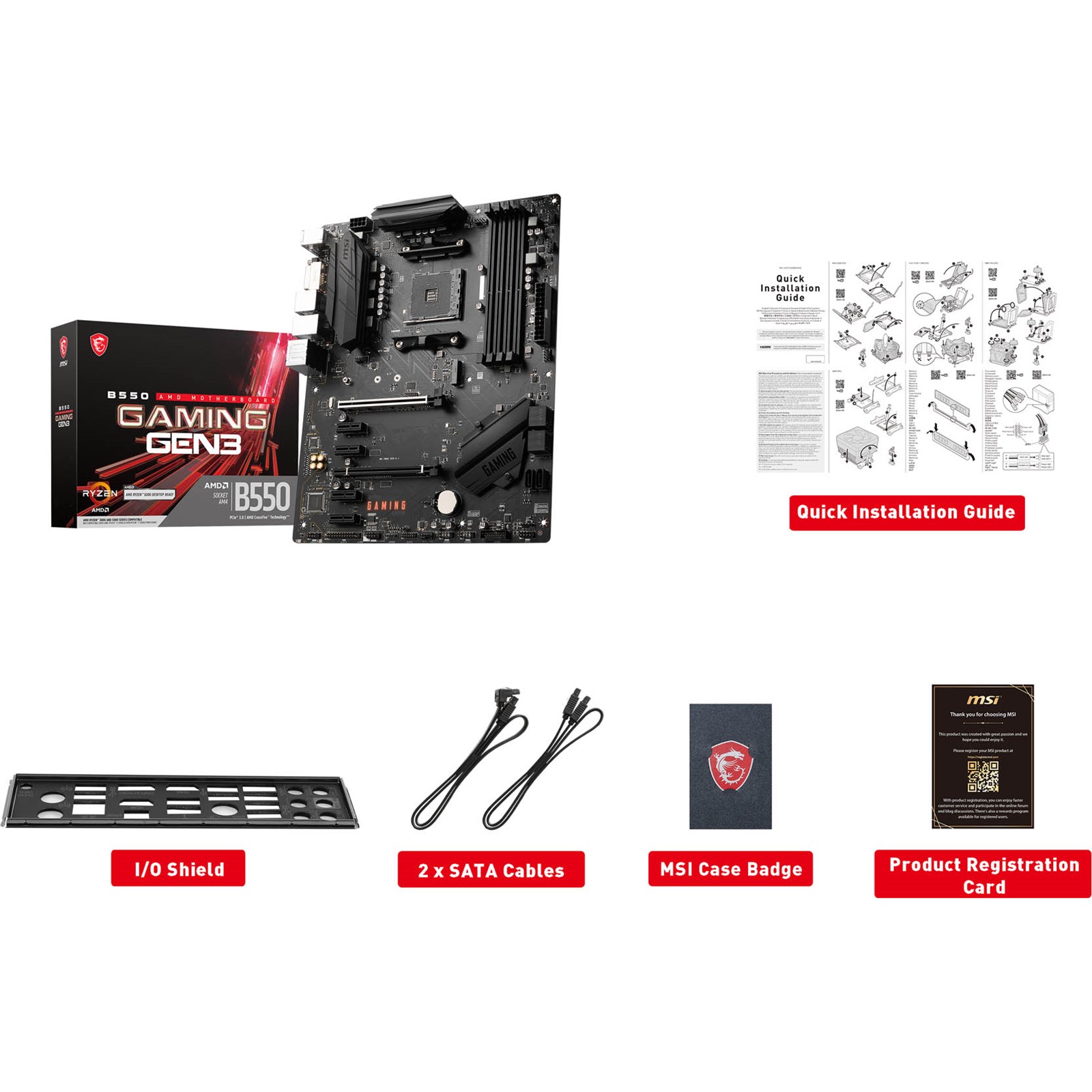 MSI B550 GAMING GEN3 AMD Socket AM4 Motherboard - B550 GAMING GEN3 | CCL