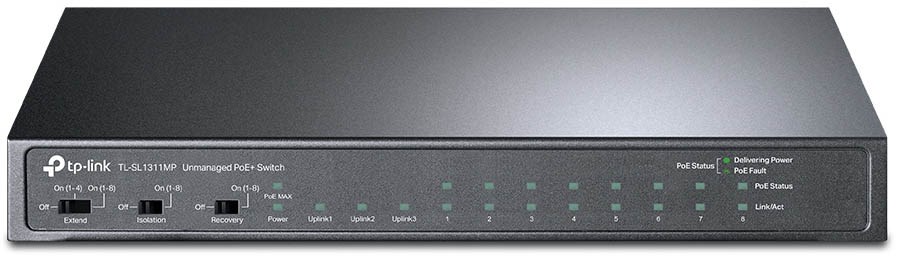 TP-Link TL-SL1311MP Desktop Switch, 8-Port Fast Ethernet with PoE+, 2 ...