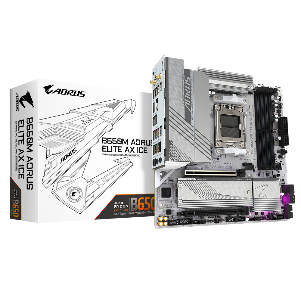 Gigabyte B650M AORUS ELITE AX ICE AMD Socket AM5 Motherboard - B650M ...