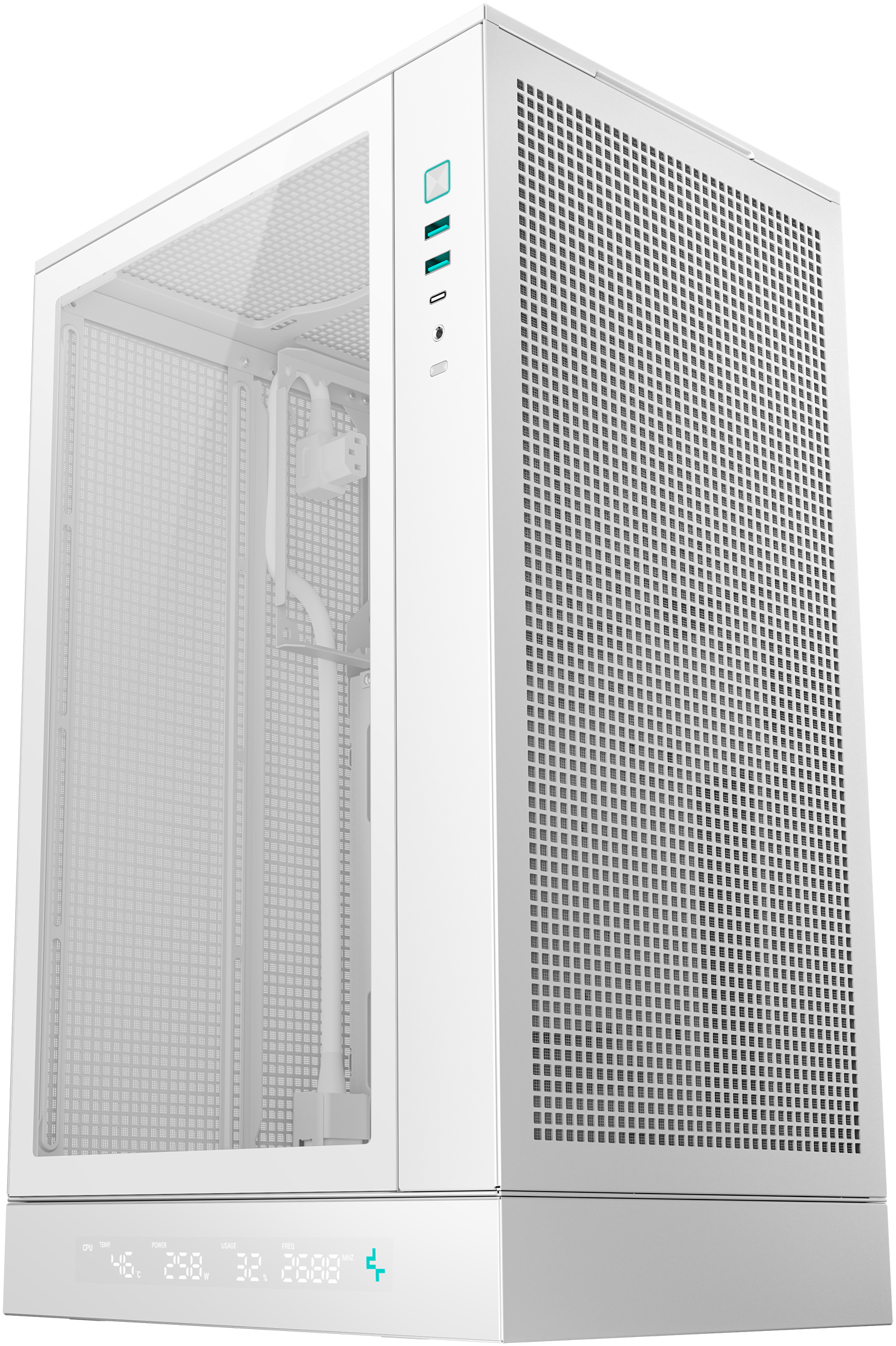 DeepCool CH270 DIGITAL WH Mini Tower Case - White - R-CH270-WHNDM0-G-1 ...