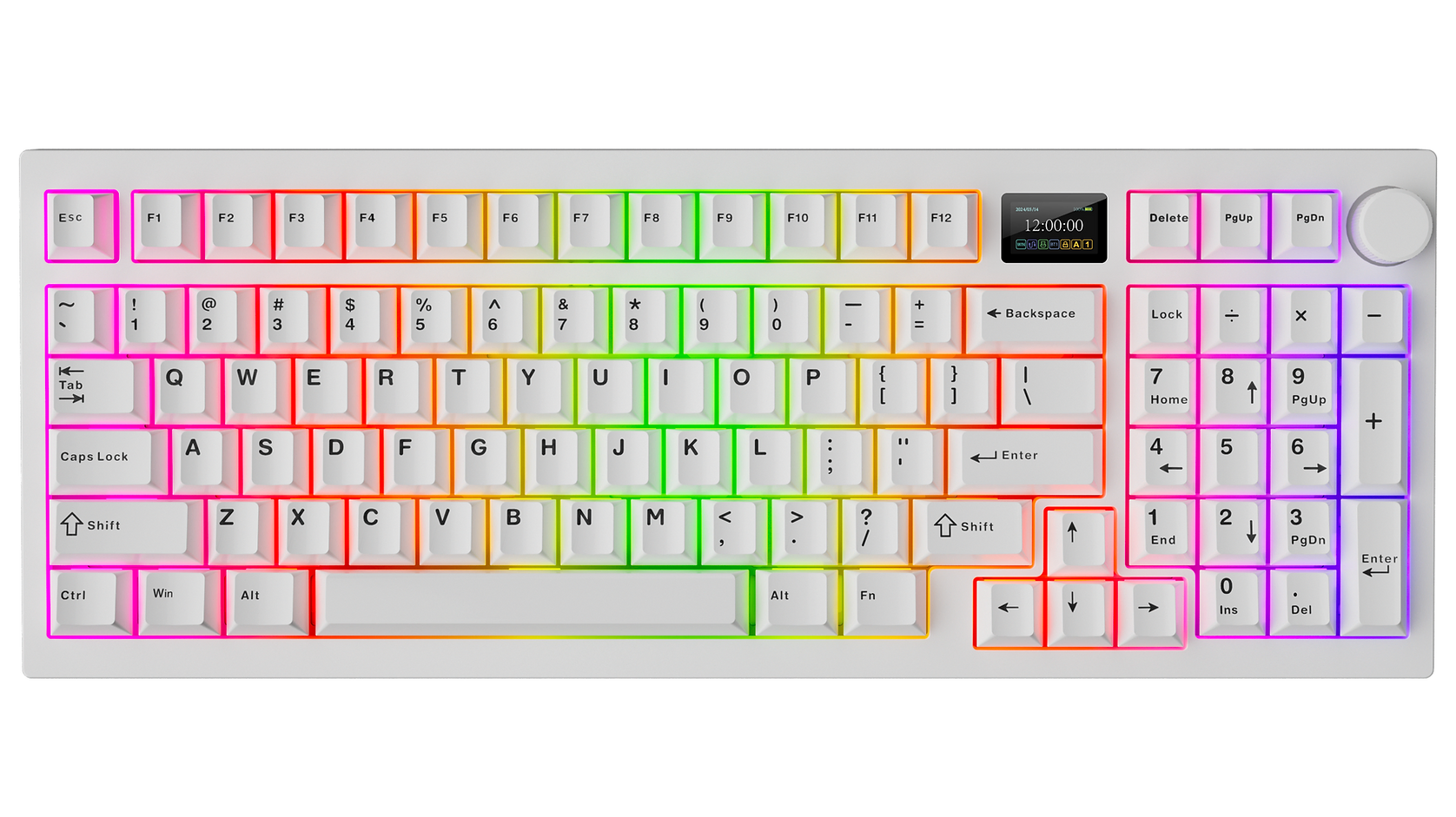 Tecware Spectre 96 RGB Mechanical Keyboard in White with Wraith Cocoa ...